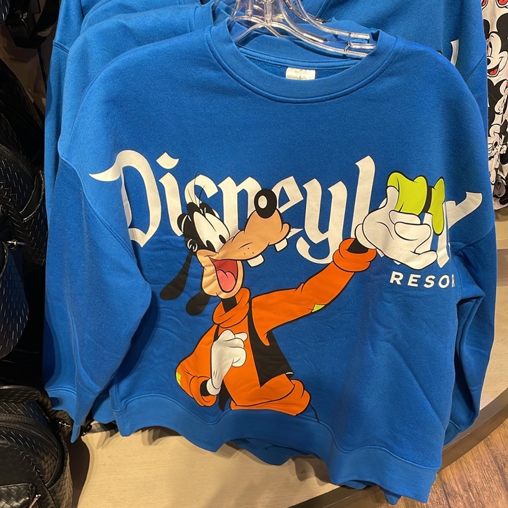 2024 Disneyland Goofy Back Front Blue Pullover Sweater - Gem